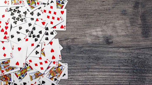 Scattered Playing Cards with Three Backgrounds Stock Photo | Magician ...