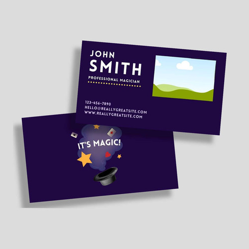 Magician Top Hat Exploding with Magic Business Card Design | Magician ...