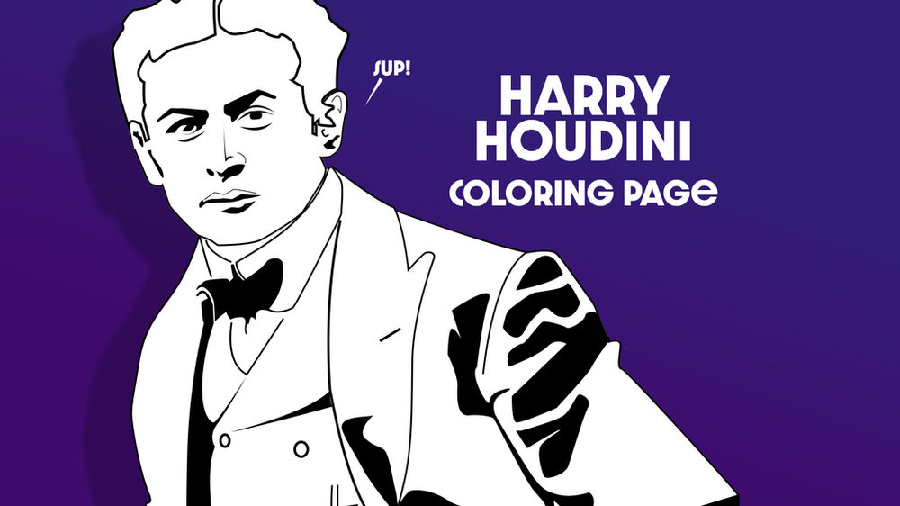 Harry Houdini Coloring Page for a Child Who Loves Magic
