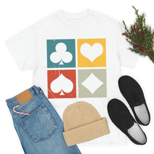Magician Playing Card Pip T-Shirt with Clubs, Hearts, Spades & Diamonds ...