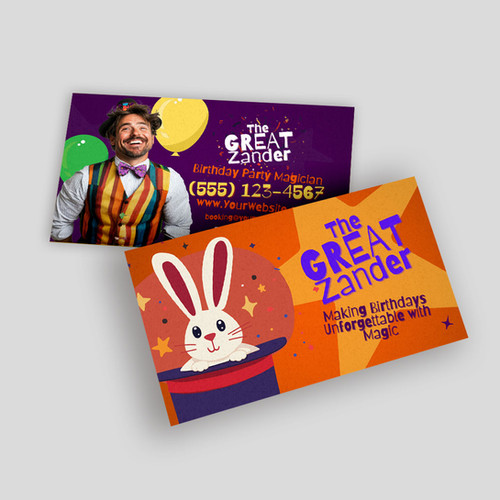 Birthday Party Magician Business Card Template | Canva Template