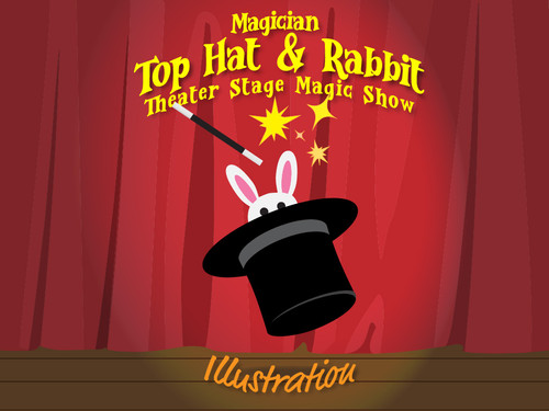 Enchanting Magician Vector | Top Hat & Rabbit Theatre Illustration