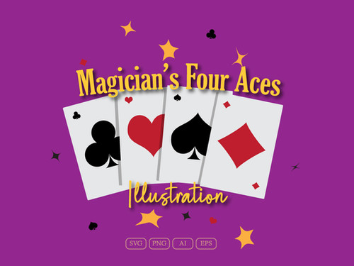 Magician Playing Cards Vector Illustration - Aces & Stars | Mystic ...