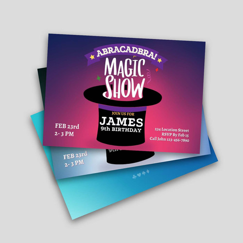 Magic Show Birthday Party Invitation Template | Magician Masterclass