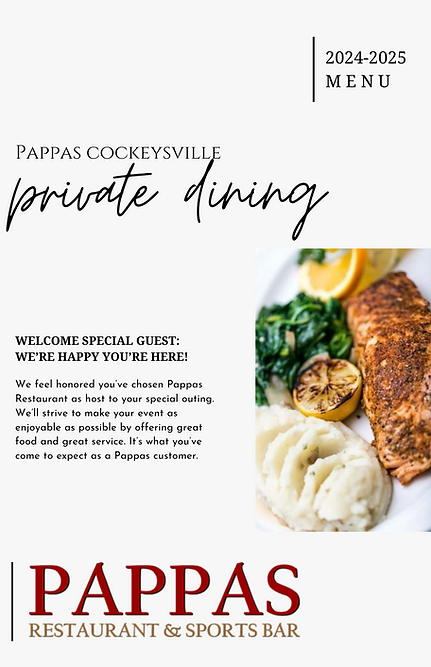 Menus | Pappas Cockeysville