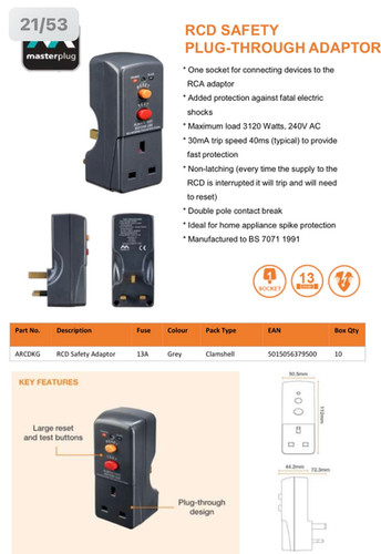 MASTERPLUG OUTDOOR RCD 13A SAFETY PLUG | wahlaphk