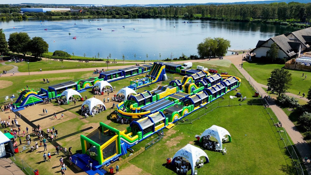 Popular inflatable obstacle course Tuff Nutterz returns to Willen Lake ...