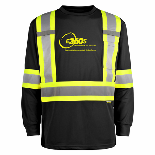 FRENCH - Black Hi-Vis Long Sleeve Shirt | E360S Store Portal