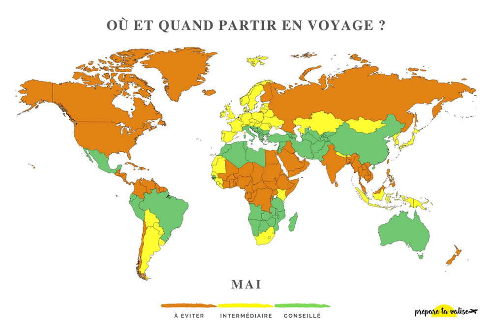 Où et Quand partir en voyage ? Calendrier pour chaque mois de l'année