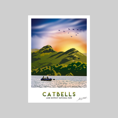 Catbells A3 Print | Lakedistrictposters