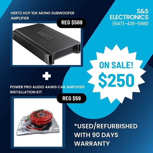 Subwoofer Amplifier and a wiring kit Package | S&S ELECTRONICS