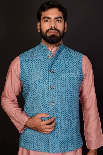 Matka Silk Hand Block Printed Jacket | Prapun