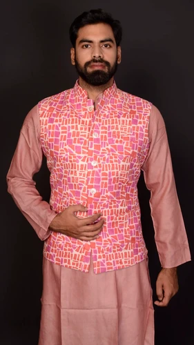 Matka Silk Hand Block Printed Jacket | Prapun