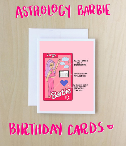Astrology Barbie Birthday cards | Stephanie Chinn ART