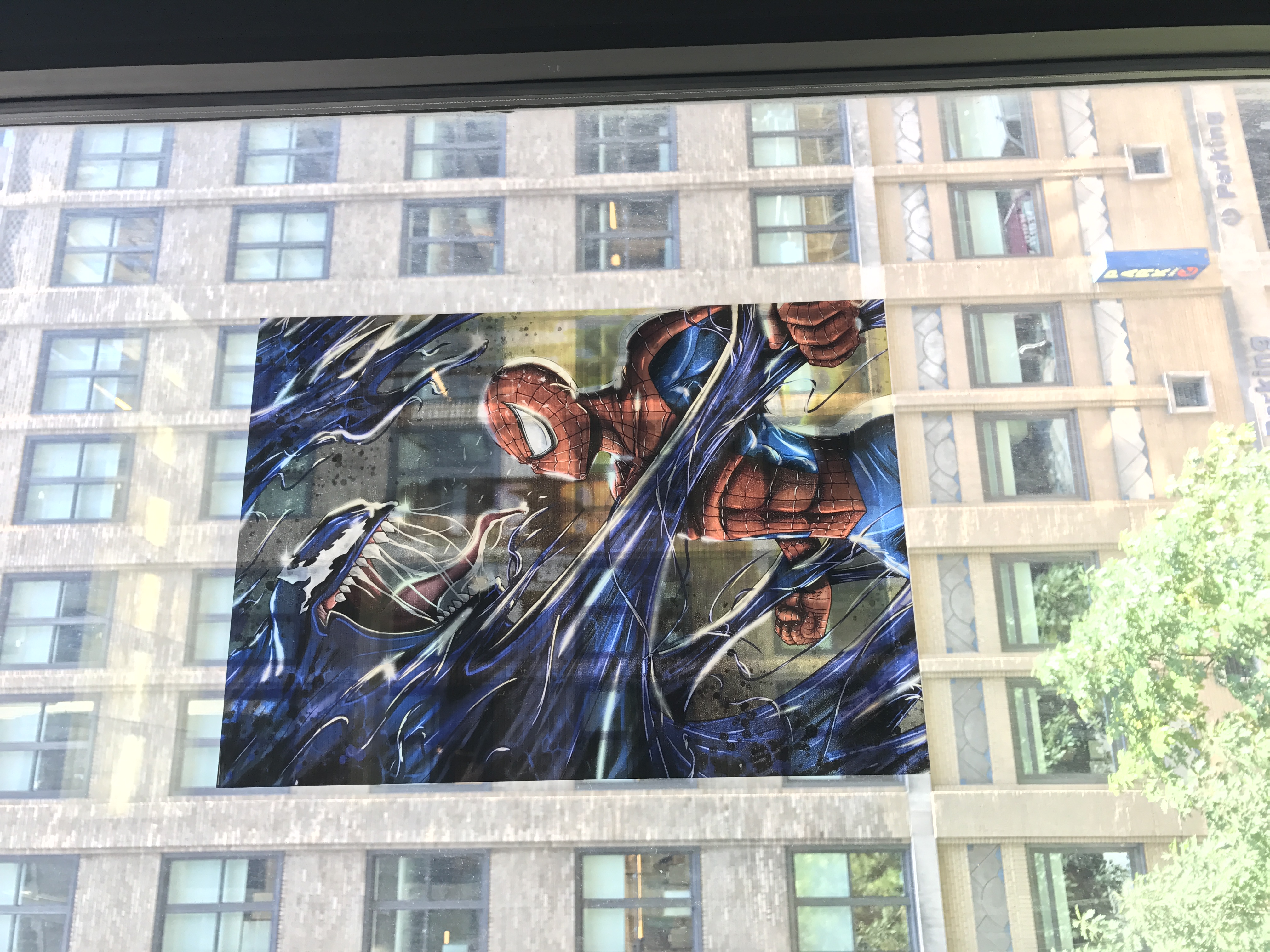 Printing of clear window film non-adhesive graphics in Midtown NYC