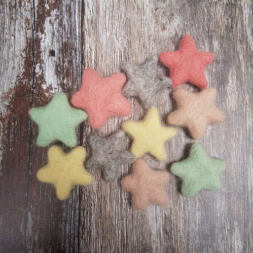 Felt Star Packs :: Pastel (10x stars) | paper-and-string