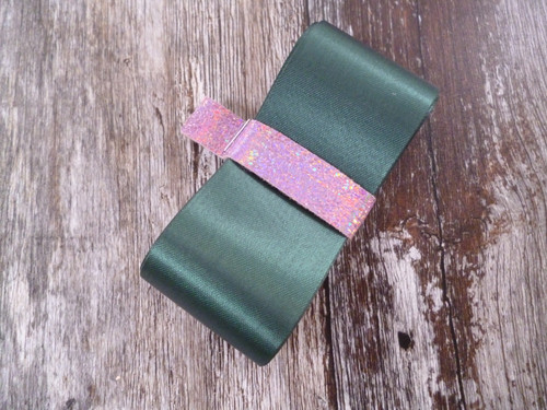 40mm satin dark green - remnants - 3m bundle | paper-and-string