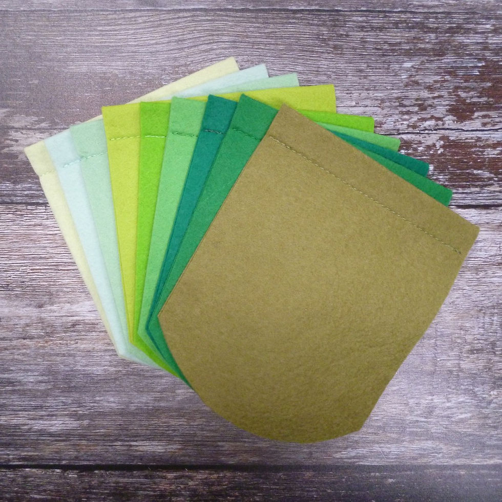 Pick Your Own Felt Flag - Curved or Pointed - Greens | paper-and-string
