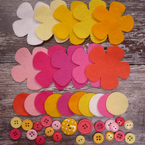 Felt Flower Kit :: Yellow & Pink | paper-and-string