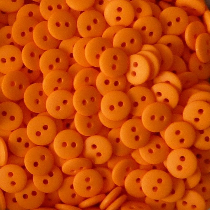 8mm Teeny Tiny Buttons (x25) :: Orange | paper-and-string