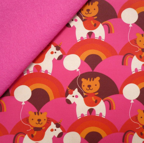 SALE Artisan Fabric Felt :: Tigers & Unicorns on Candy Pink | paper-and ...