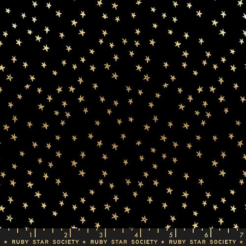 Fabric :: Ruby Star Society Mini STARRY :: Black & Gold | paper-and-string