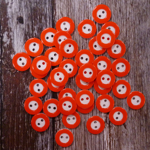 Red & White Circles Button Pack | paper-and-string