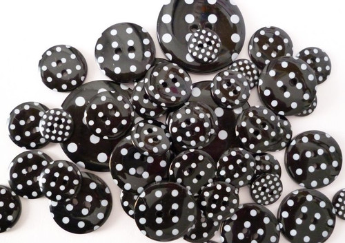 Polka Dot Buttons :: Black | paper-and-string