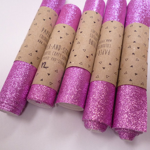 19cm PINK :: Fine Glitter Remnant Roll | paper-and-string