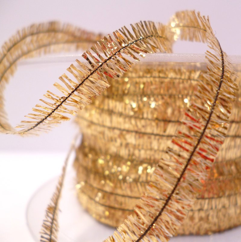 Tiny Tinsel Trim :: Gold | paper-and-string