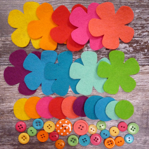 Felt Flower Kit :: Bright | paper-and-string