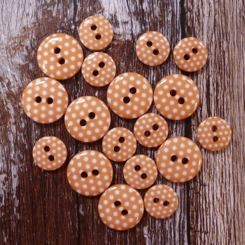 Domed Polka Dot Buttons :: Beige | paper-and-string