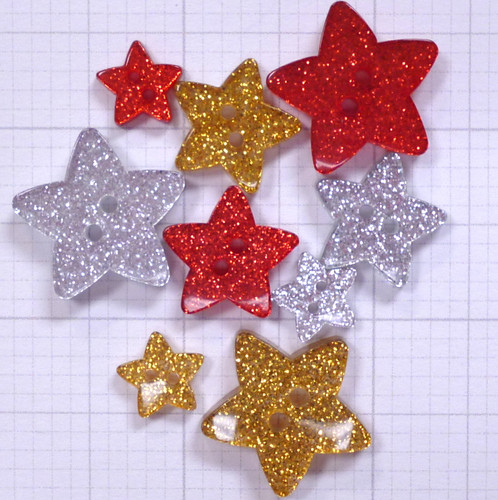 Glitter Buttons :: STARS | paper-and-string