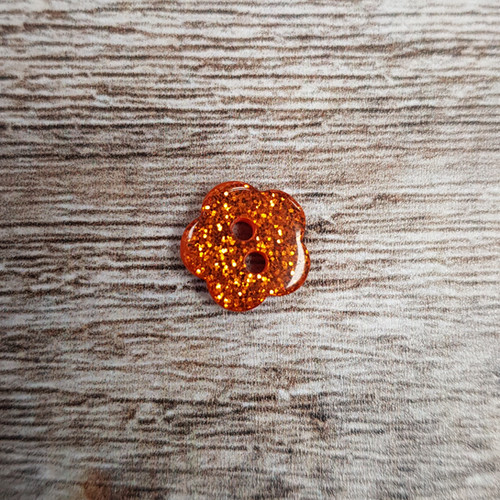 Glitter Buttons :: TINY Flower :: Satsuma | paper-and-string