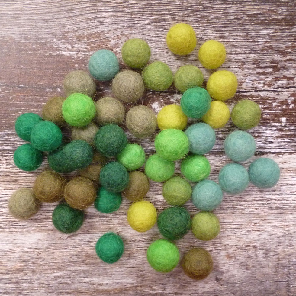 1.5cm Felt Ball Packs :: Greens (48x 1.5cm balls) | paper-and-string