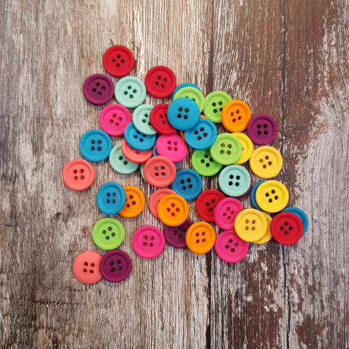 Four Hole Matt Button Pack :: Bright Mix | paper-and-string
