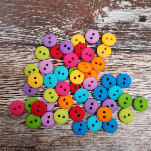 8mm Teeny Tiny Buttons :: RAINBOW mix :: 50 buttons | paper-and-string