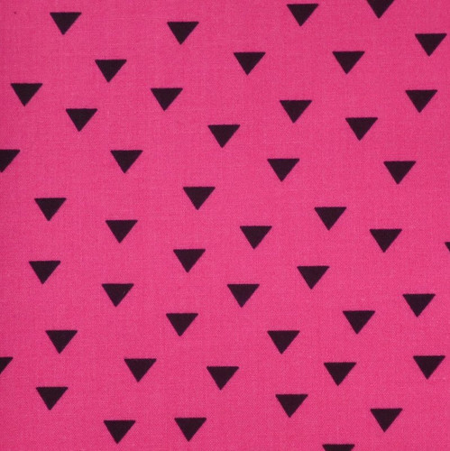 Fabric :: Little Super Hero :: Fuchsia & Black Triangles | paper-and-string