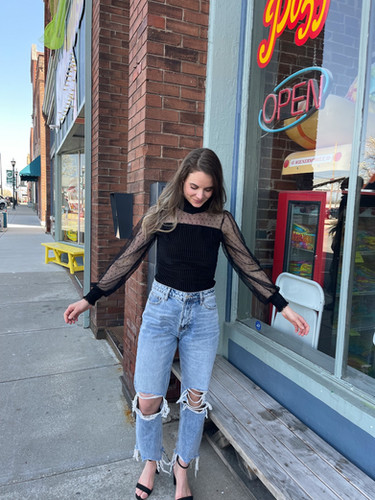 Walk the Line Sheer Bodysuit | East Halsey