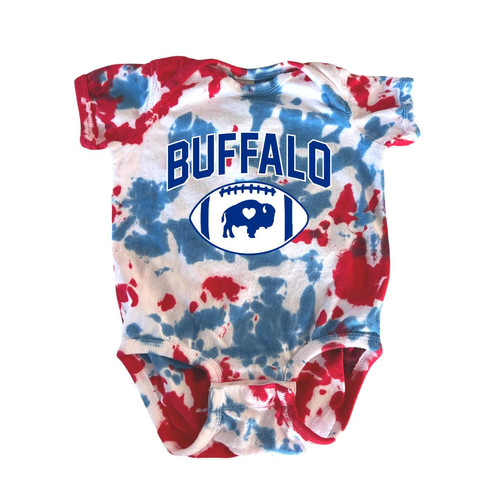 RWB Football Tie Dye Onesie | buffaloveapparel