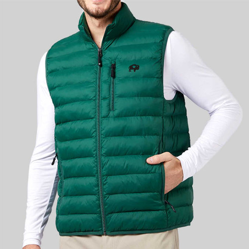 Mens Green Puffer Vest | buffaloveapparel