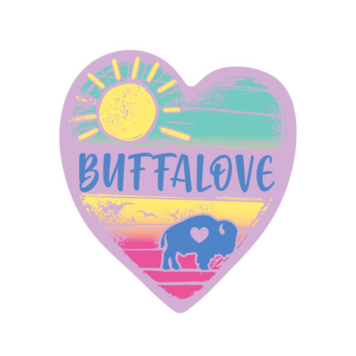 Heart Sunset Buffalove Sticker | buffaloveapparel