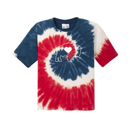Youth Red White & Blue Tie Dye T-Shirt | buffaloveapparel