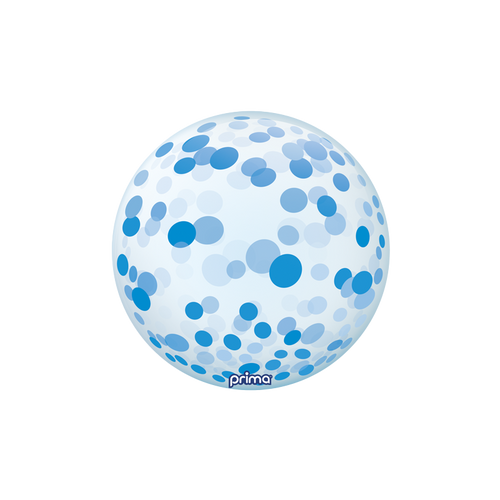 20" Blue Confetti Sphere™ | Prima Balloons
