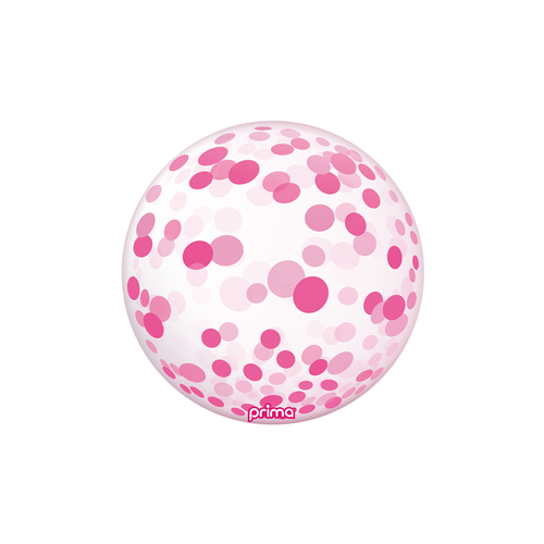 20" Pink Confetti Sphere™ | Prima Balloons
