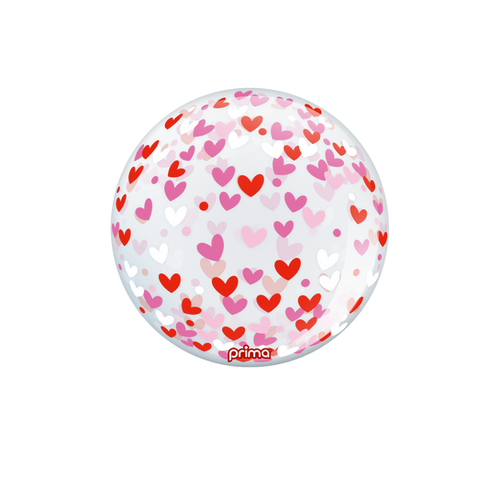20" Colorful Hearts Sphere™ | Prima Balloons