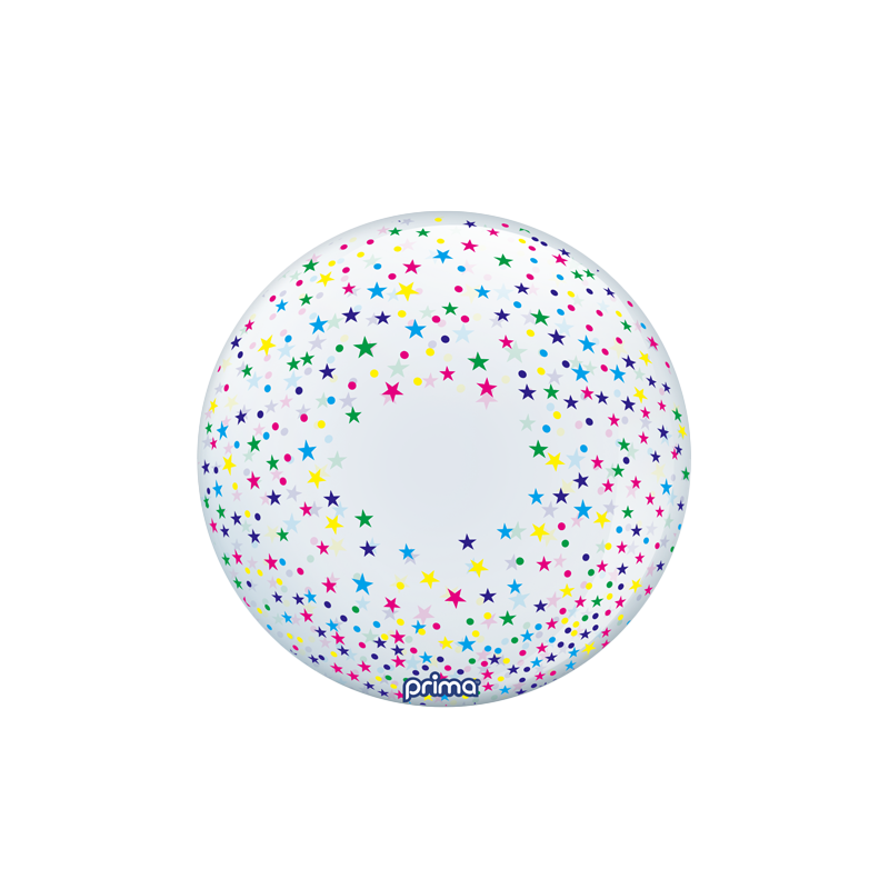 20" Colorful Confetti Stars Sphere™ | Prima Balloons