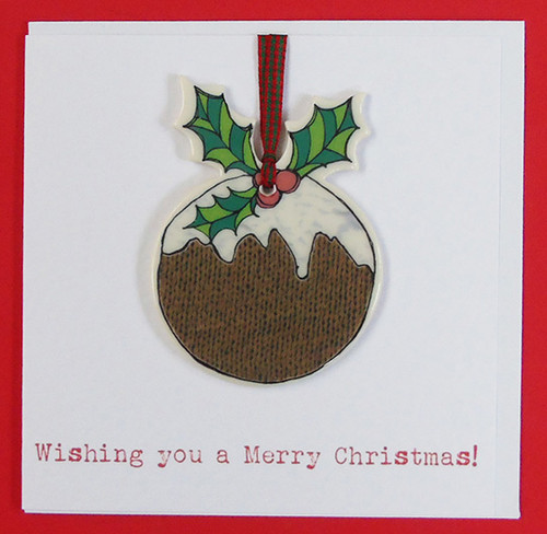 Christmas pudding card | GloriousMudCeramics