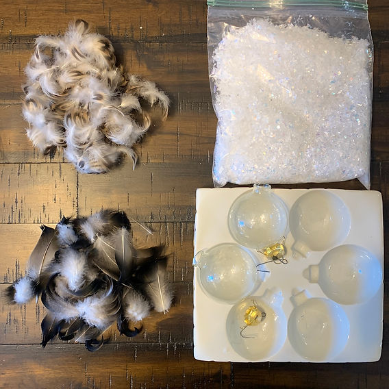 making feather baubles