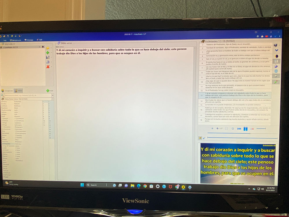 How to get all chapter verses on the middle panel? | VideoPsalm